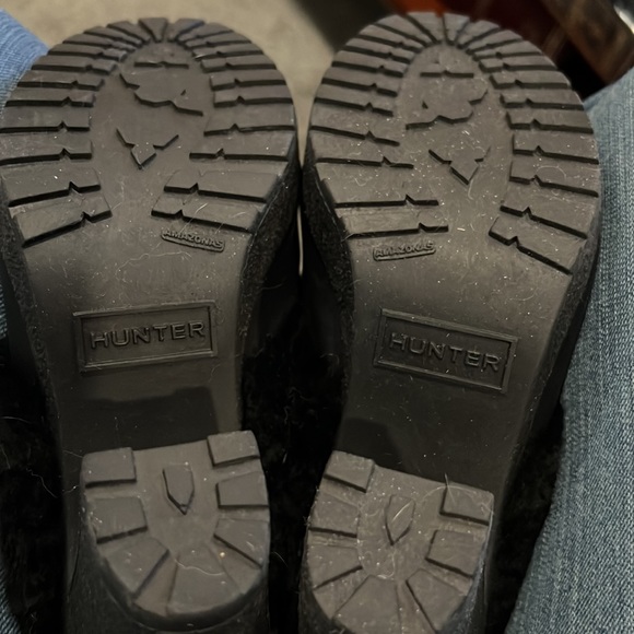 Hunter | Shoes | Hunter Black Leather And Brazilian Sheepskin Sherpa ...